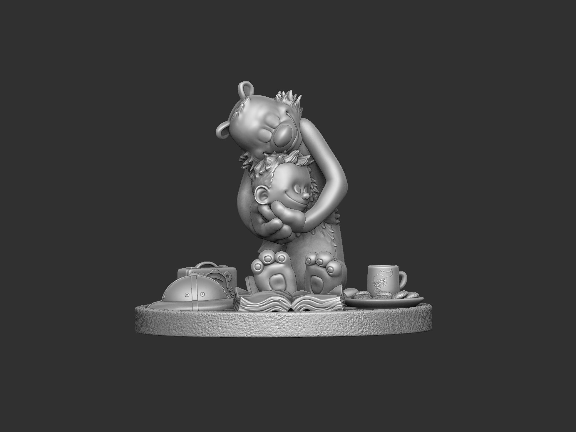 Calvin and Hobbes for 3d print stl Hug model 3D model 3D printable ...