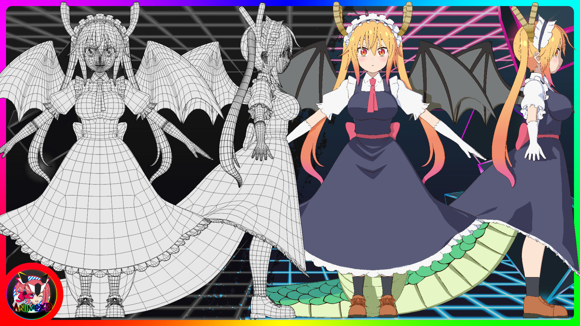 Tohru - Miss Kobayashi Dragon Maid - 3D Model Blender 3D model rigged ...