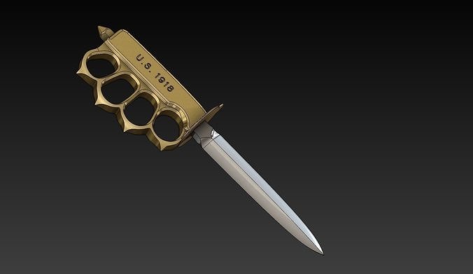 US MK1918 Trench Dagger Size Accurate Model CAD step 3D model | CGTrader