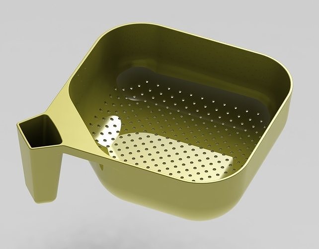 Square - Colander -spoon with hole 3D model 3D printable | CGTrader