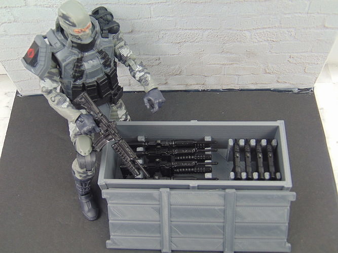 112 GI JOE Classified 3D Print Weapons Crate Dio Prop Accessory 3D ...
