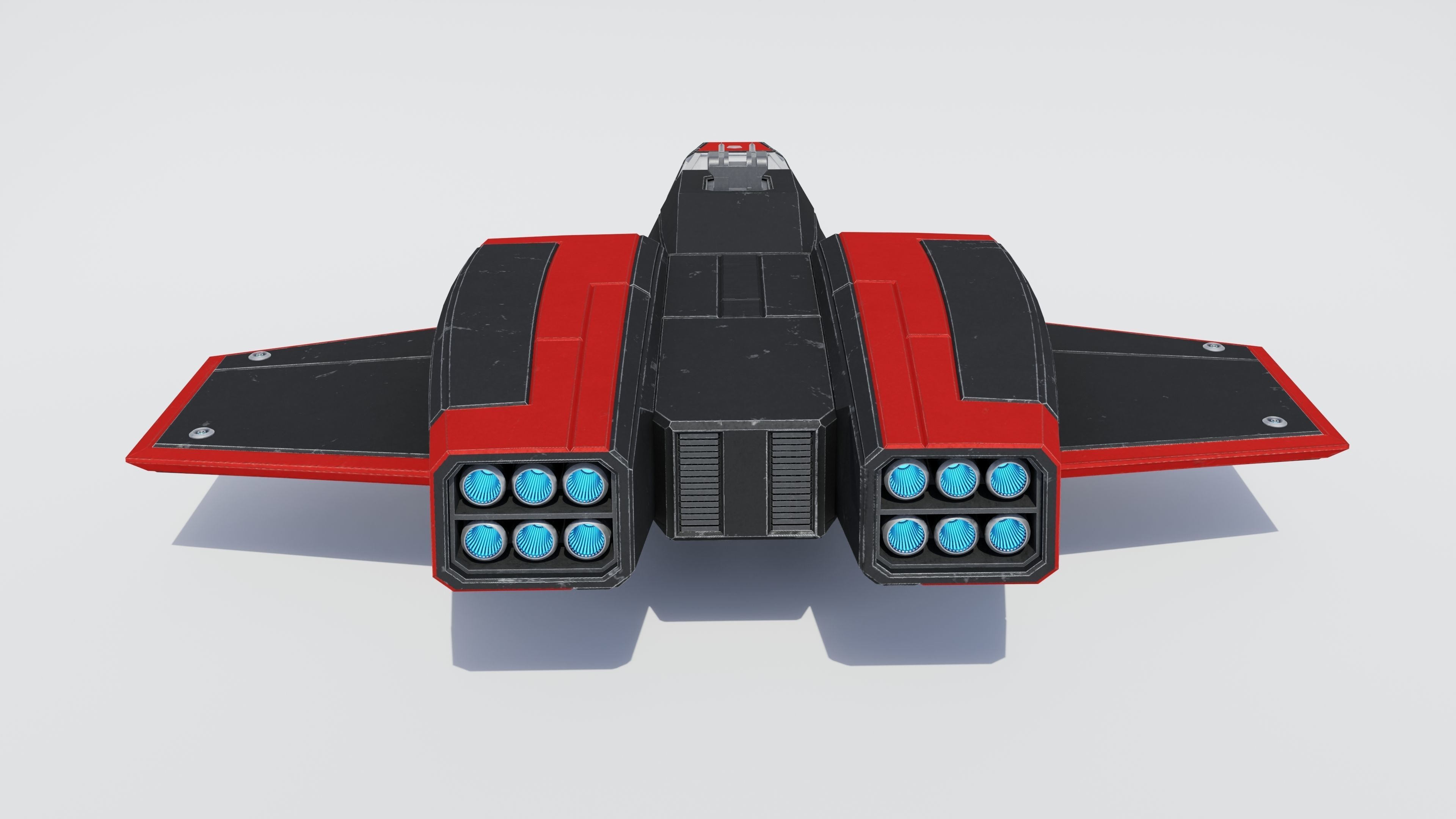 3D model Sci-Fi Space Fighter Jet with Interior Cockpit VR / AR / low ...