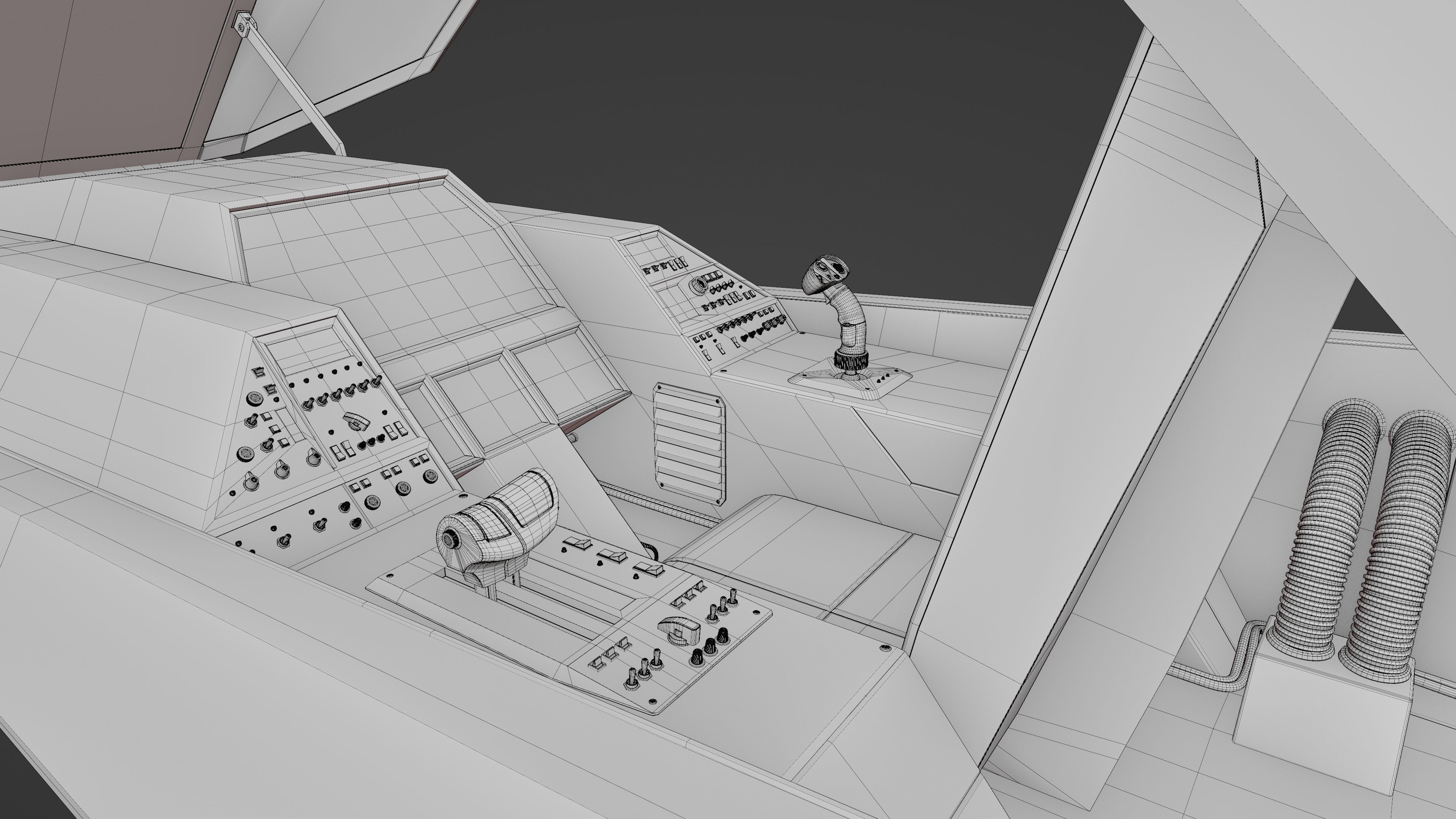 3D model Sci-Fi Space Fighter Jet with Interior Cockpit VR / AR / low ...