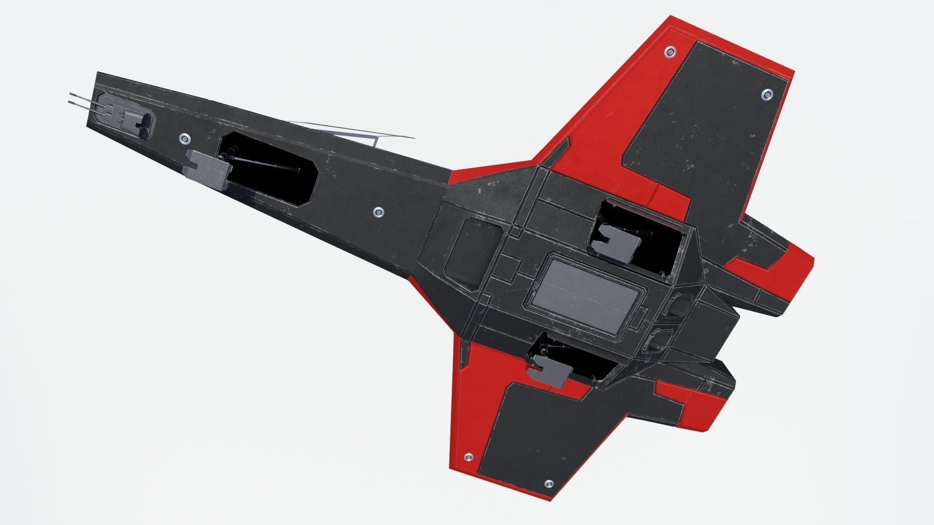 3D model Sci-Fi Space Fighter Jet with Interior Cockpit VR / AR / low ...