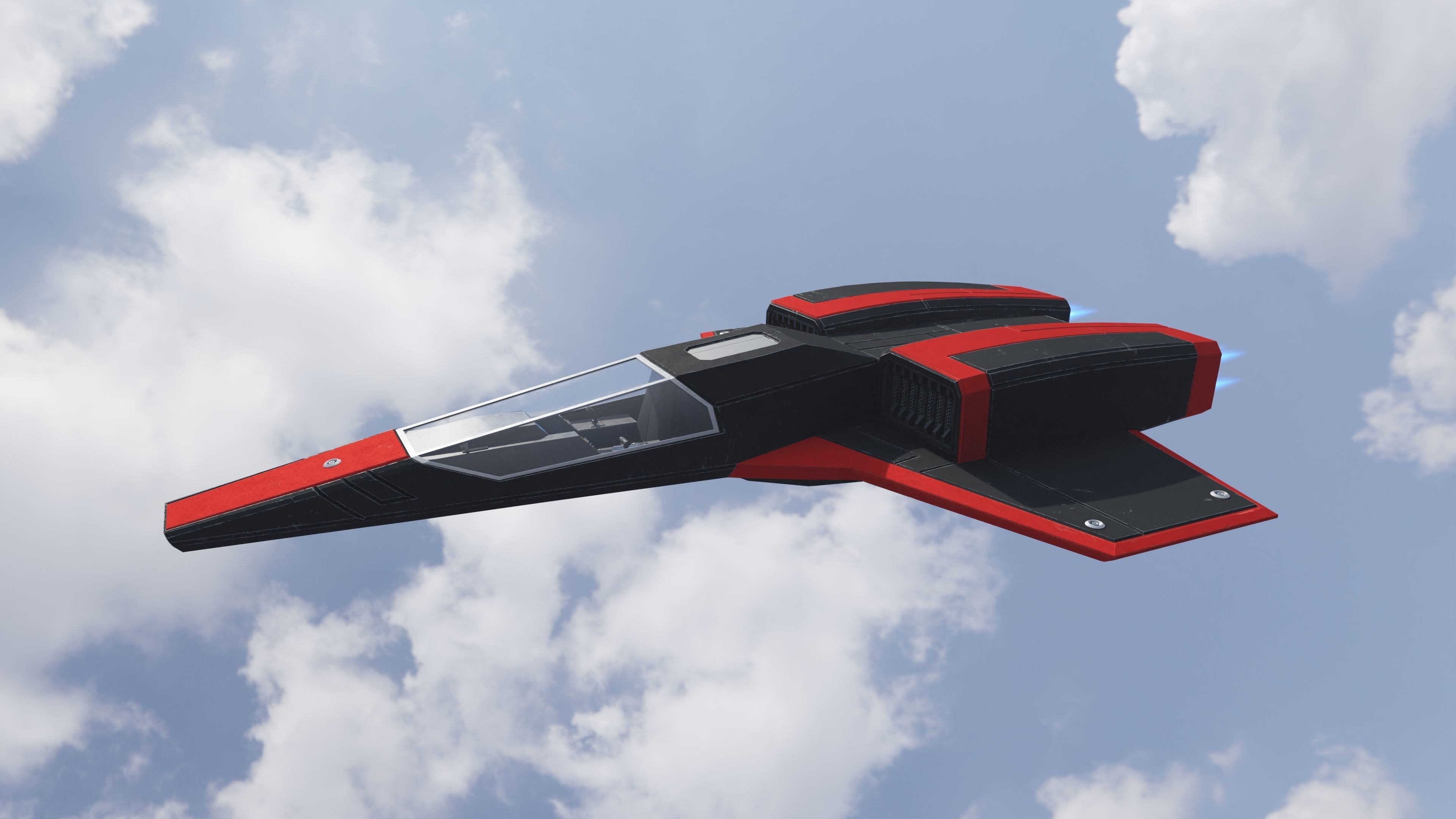 3D model Sci-Fi Space Fighter Jet with Interior Cockpit VR / AR / low ...