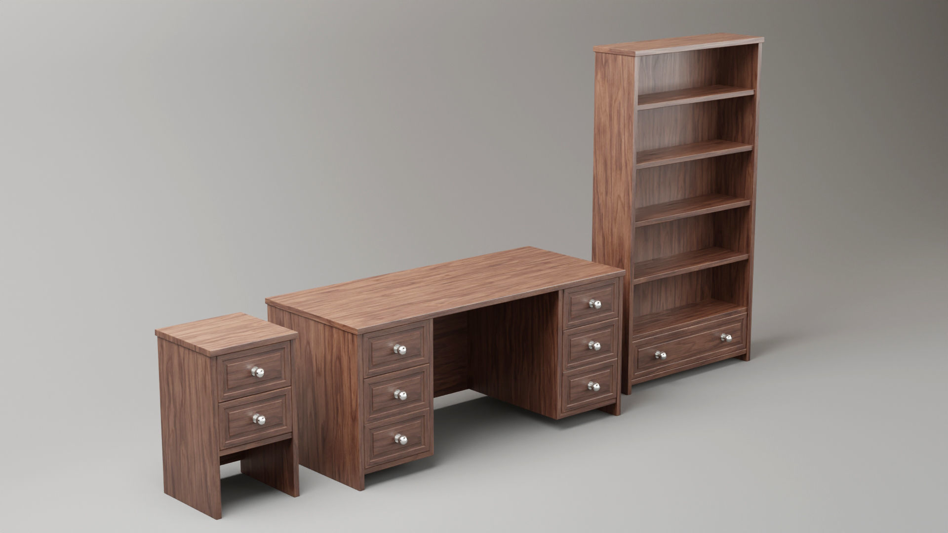 3D model Simple Desk Set - Low Poly PBR VR / AR / low-poly | CGTrader