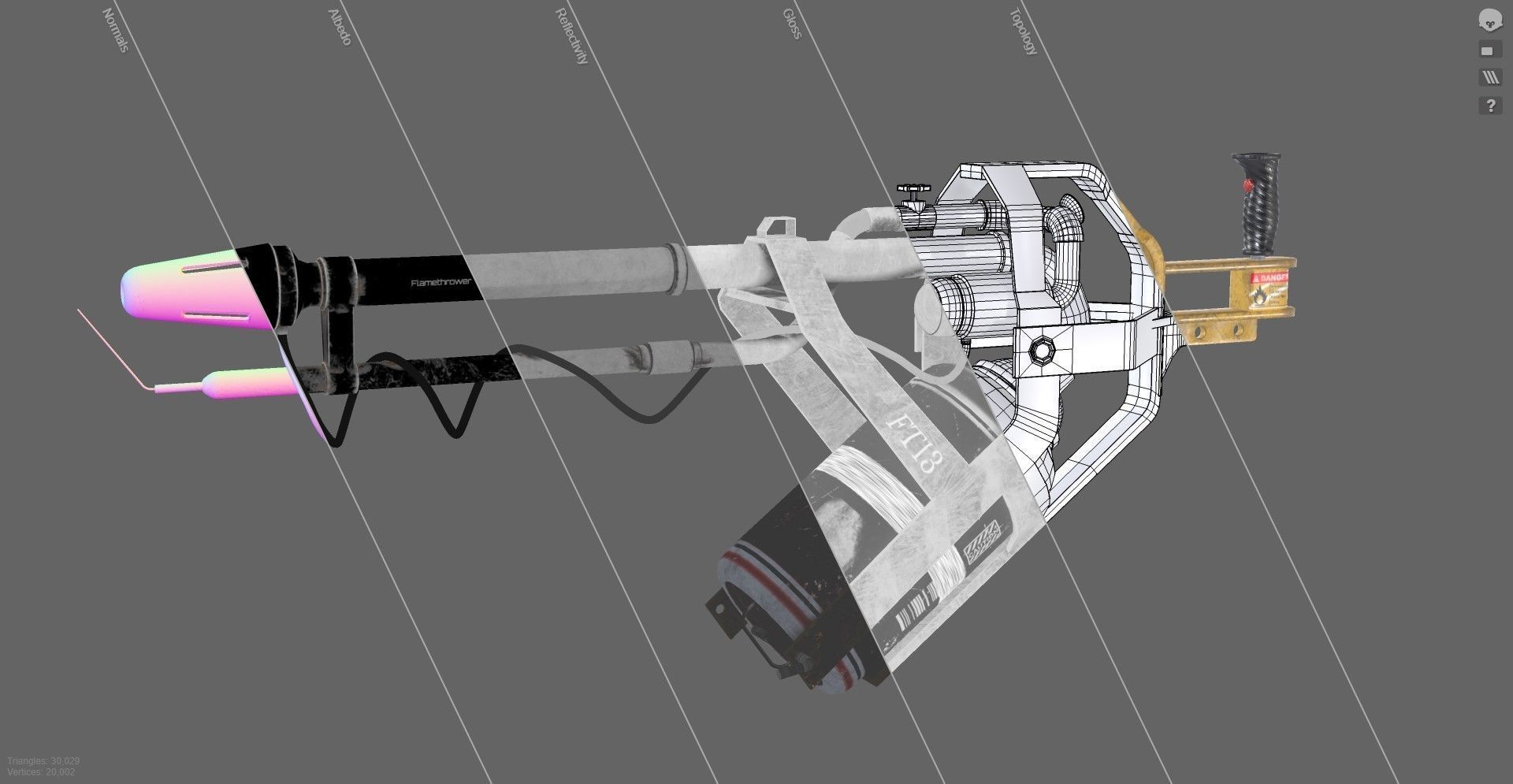 3D model Flamethrower VR / AR / low-poly | CGTrader