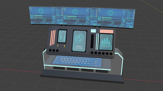3D model Sci-Fi Computer - Game Ready VR / AR / low-poly | CGTrader