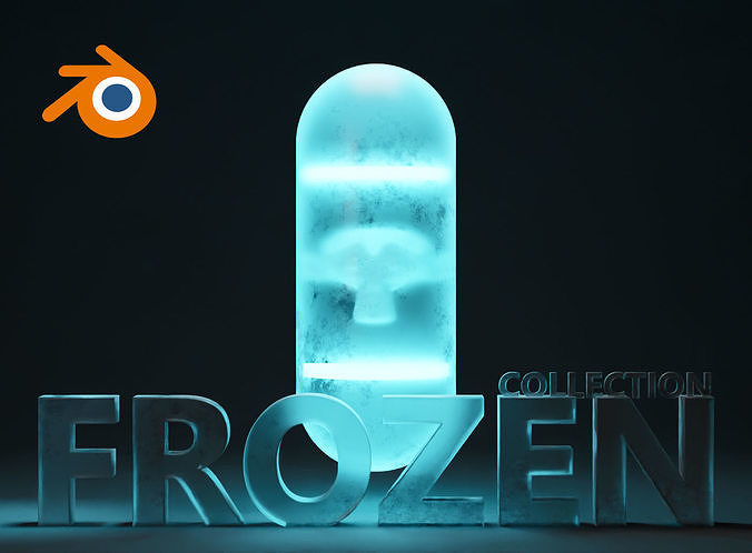 Frozen ice capsule NFT collection template for Blender 3D 3D model ...