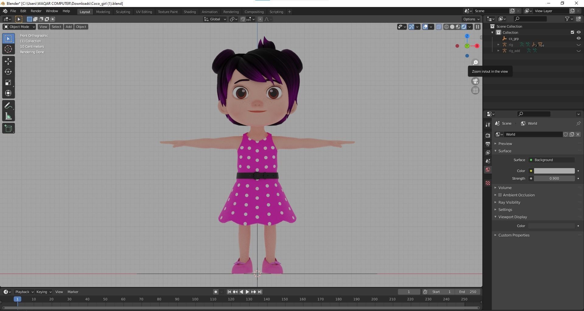 COCOMELON Cartoon Girl YoYo Character 3D MODEL 3D model rigged | CGTrader