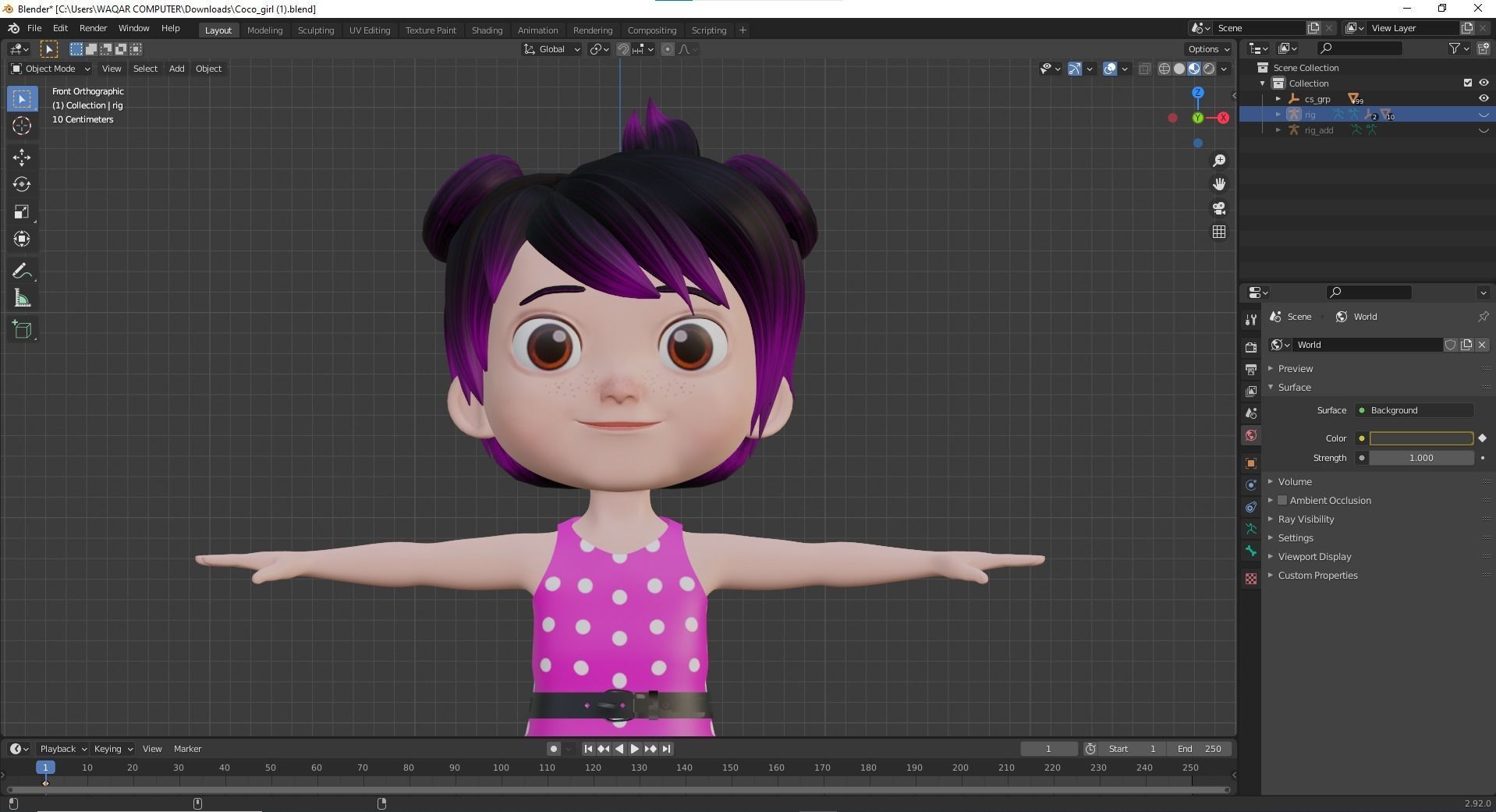 COCOMELON Cartoon Girl YoYo Character 3D MODEL 3D model rigged | CGTrader