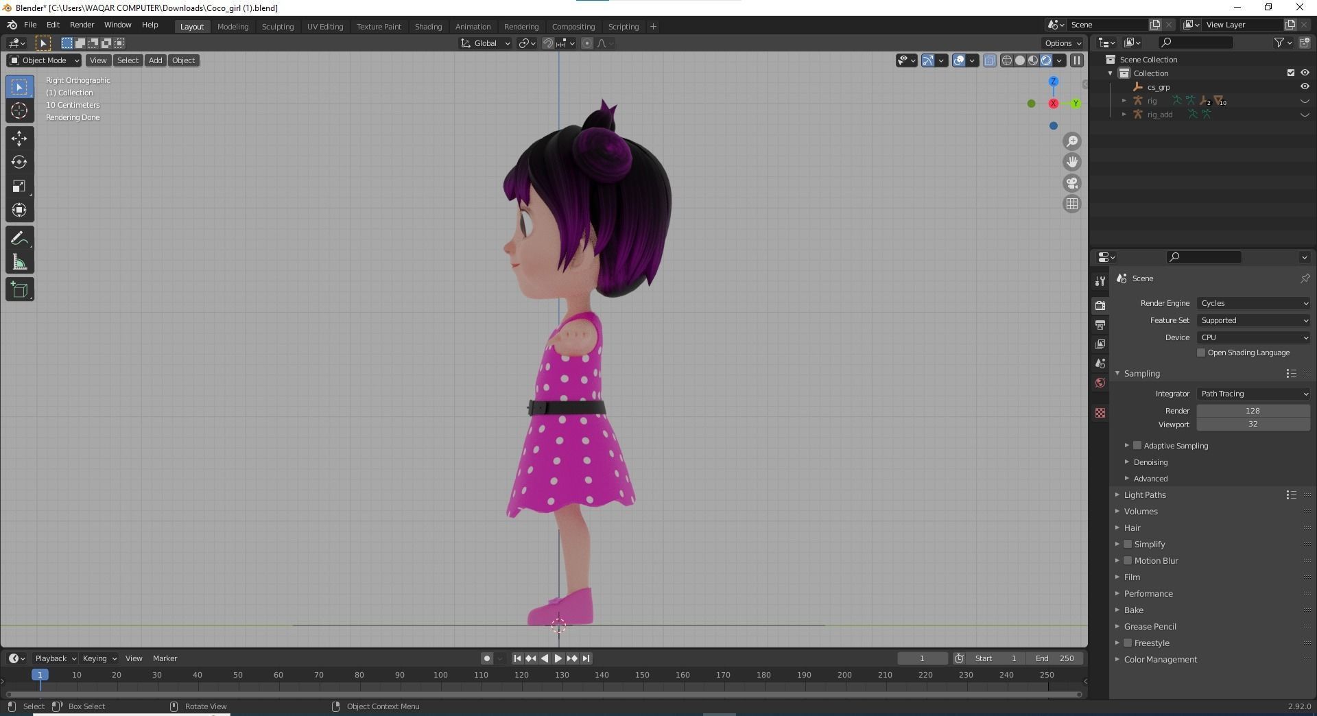 COCOMELON Cartoon Girl YoYo Character 3D MODEL 3D model rigged | CGTrader