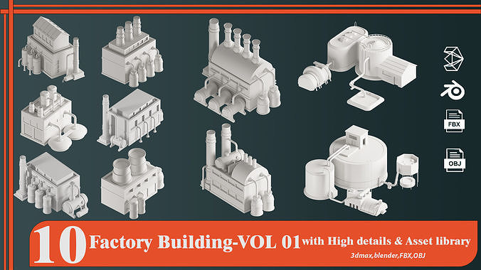 Factory Building VOL-01 3D model | CGTrader