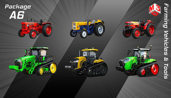 Farming Vehicles and Tools - Package6 - Tractors 3D Model Collection ...
