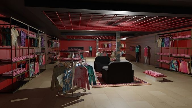 3D model Clothing Store interior VR / AR / low-poly | CGTrader