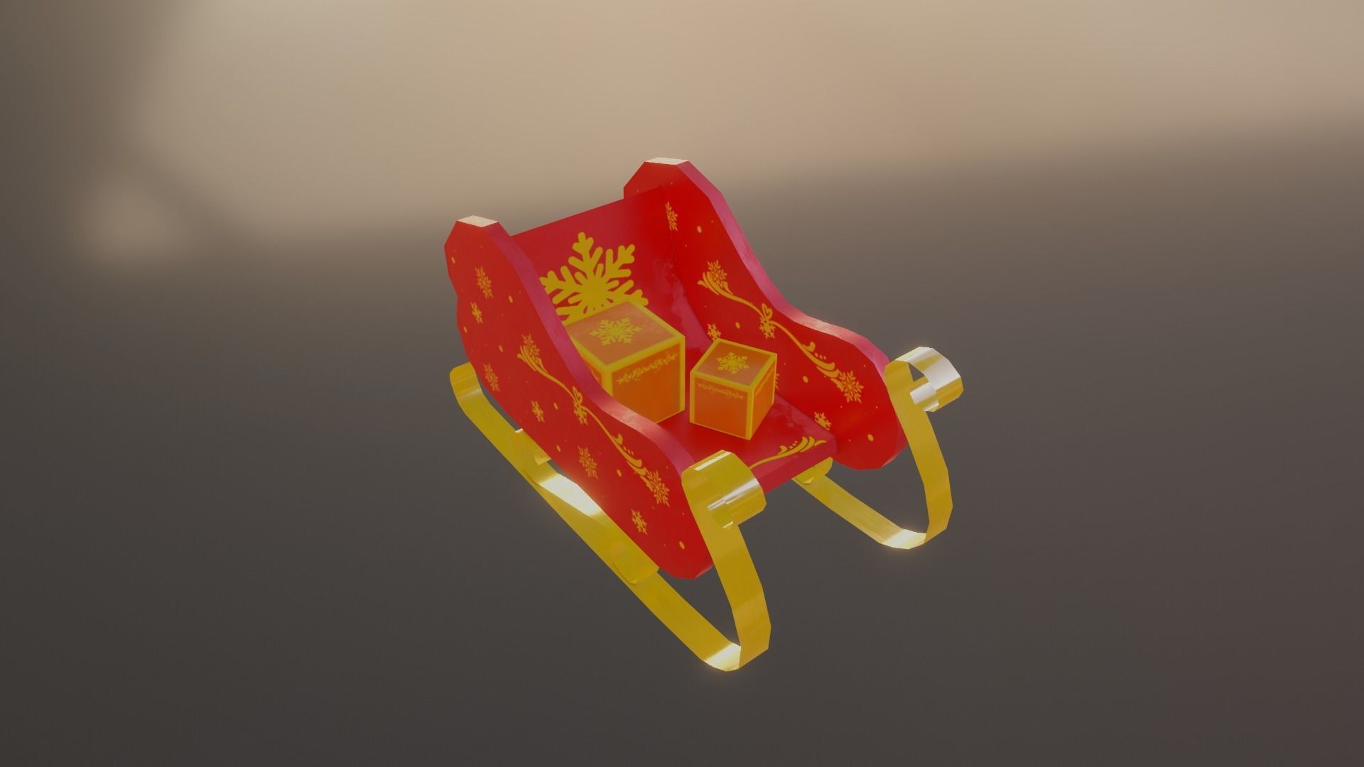 3D model CHRISTMAS LOWPOLY SLEIGH VR / AR / low-poly | CGTrader