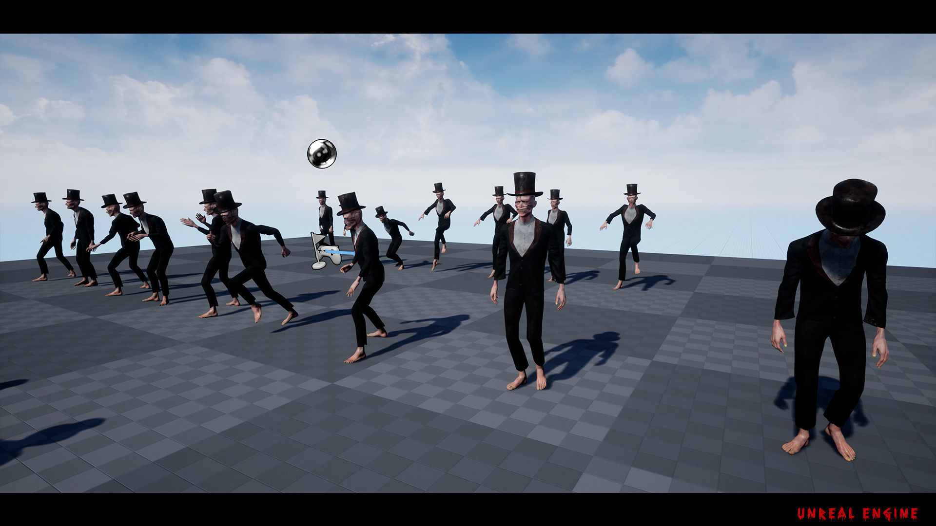 3D model The Terrible man game character for Horror games VR / AR / low ...