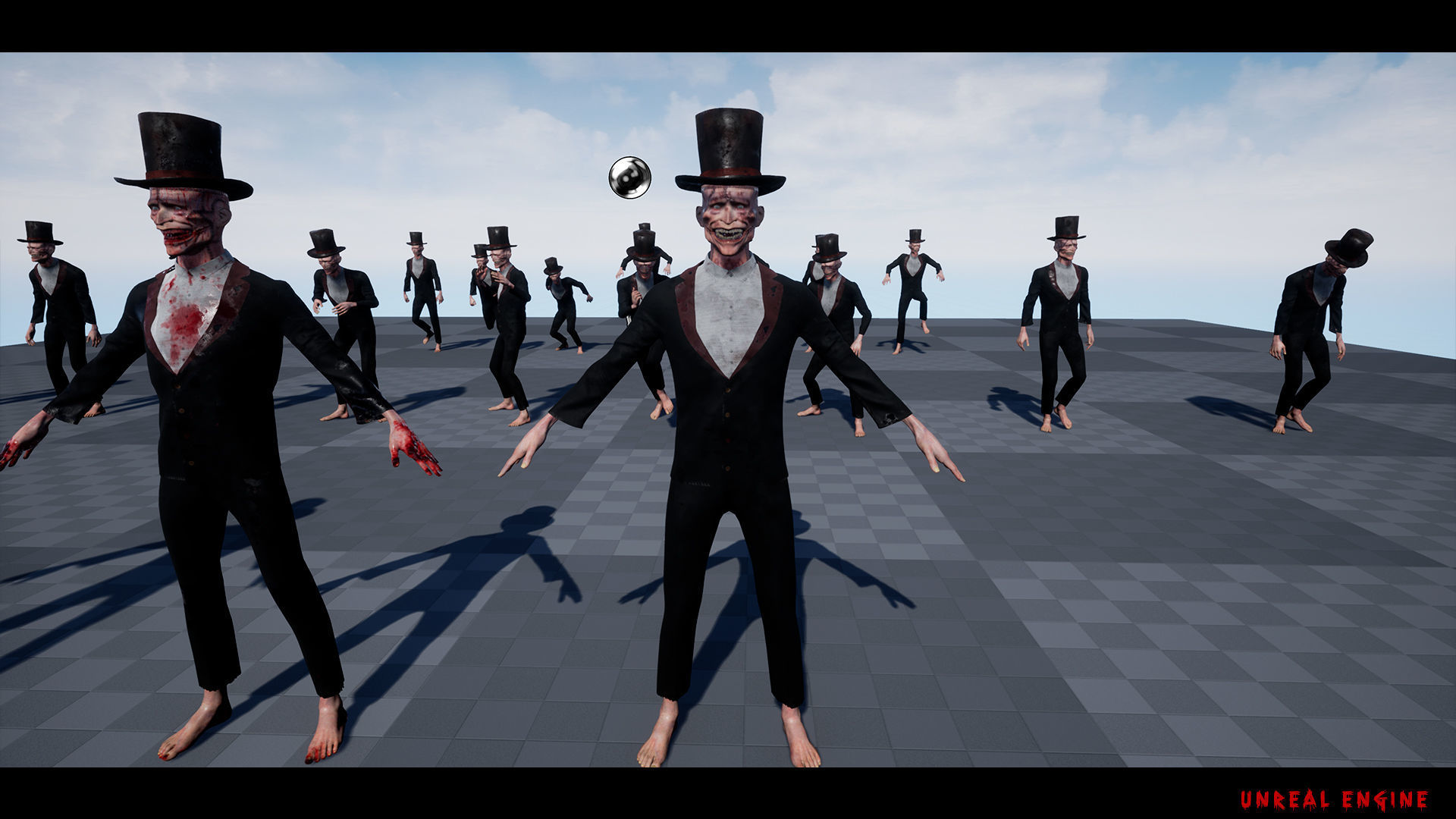 3D model The Terrible man game character for Horror games VR / AR / low ...