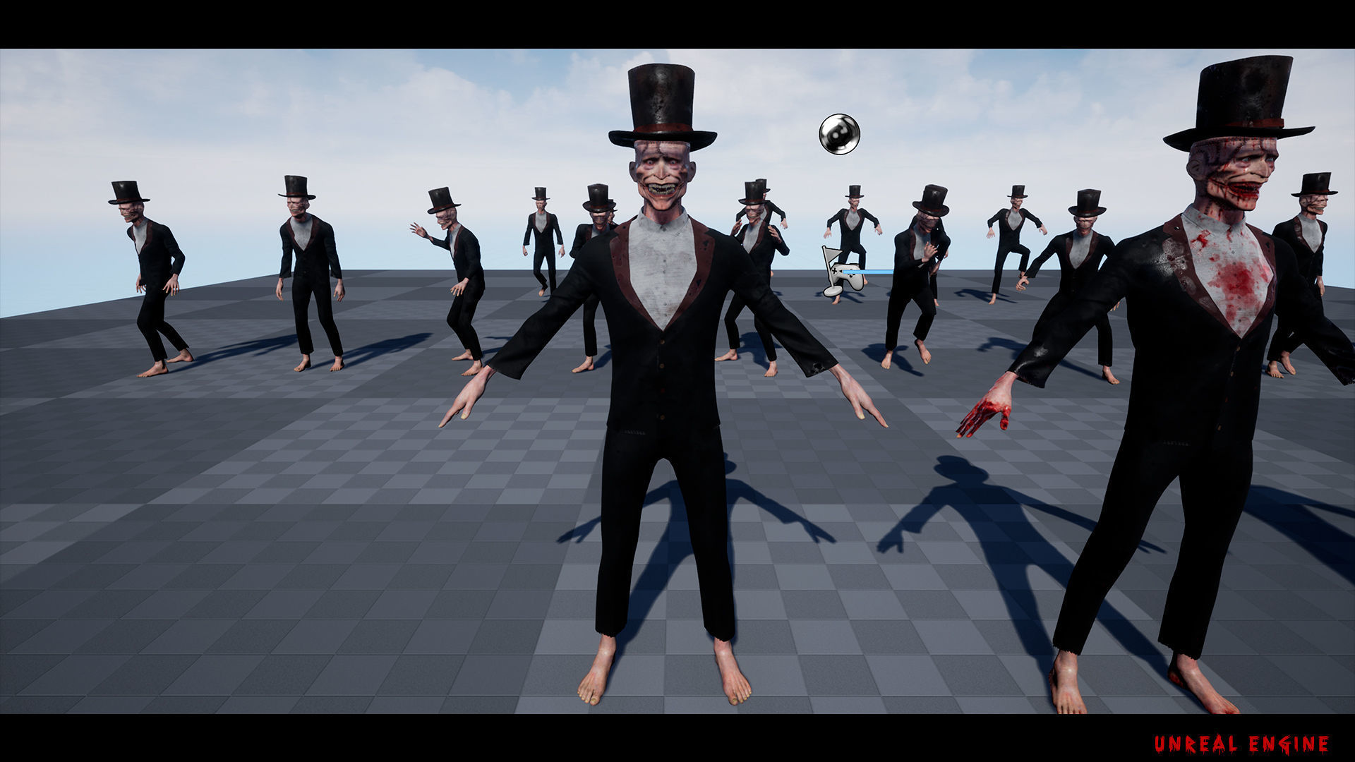 3D model The Terrible man game character for Horror games VR / AR / low ...