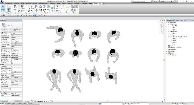 People 2D Plan - Revit 3D model | CGTrader