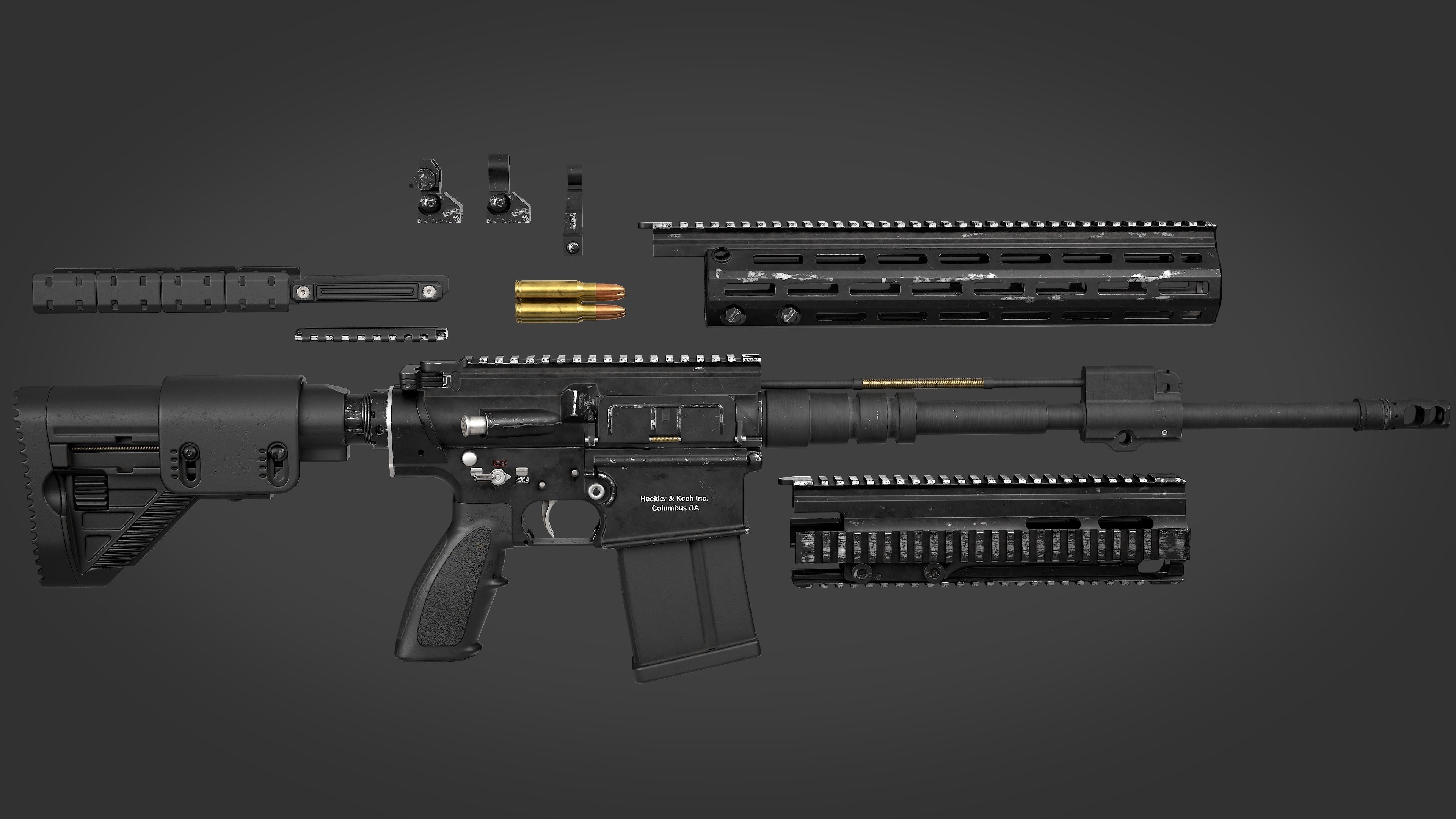 3D model MR 762 Designated Marksman Rifle VR / AR / low-poly | CGTrader