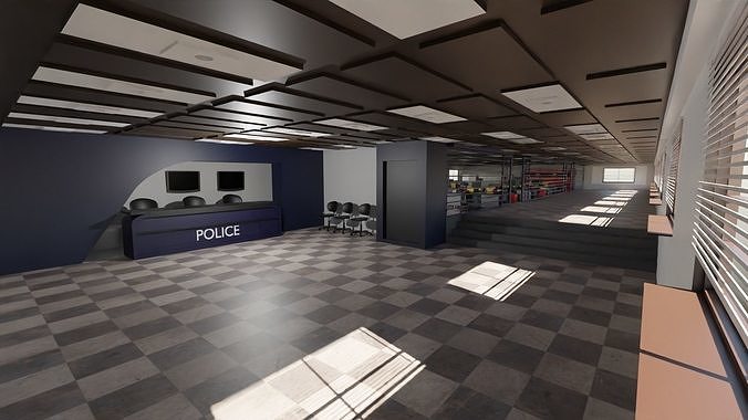 3D model Police Station interior VR / AR / low-poly | CGTrader