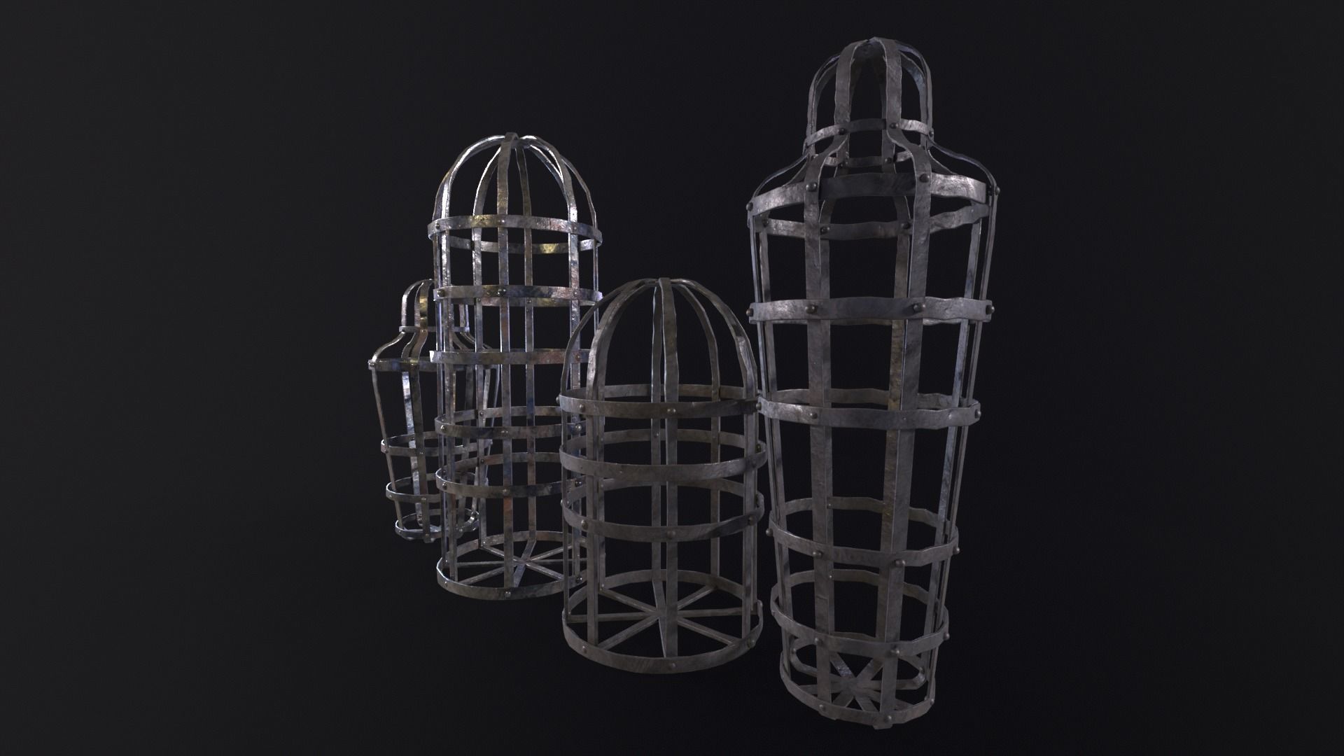 3D model Medieval Iron Cages VR / AR / low-poly | CGTrader