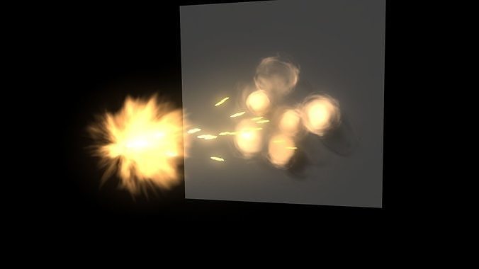 Maya VFX Machine Gun Rig with Muzzle Flash and Impact Blast 3D model animated rigged | CGTrader