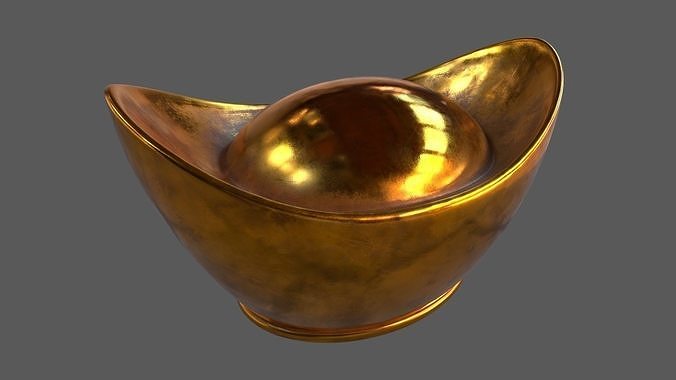 3D model Gold Chinese Ingot Sycee VR / AR / low-poly | CGTrader