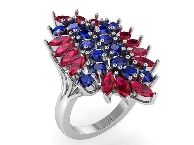 Marquise Shape Ring 0082 3D model 3D printable | CGTrader