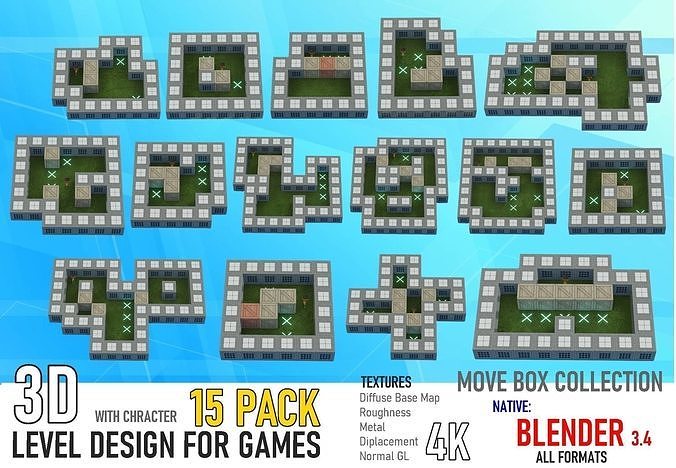 3D model 15 Levels Pack VR / AR / low-poly | CGTrader