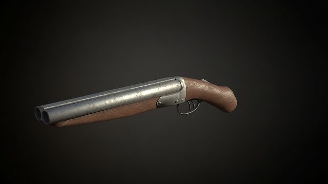 3D model Sawn off double barrel shotgun VR / AR / low-poly | CGTrader
