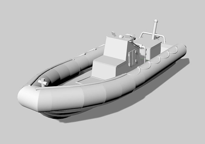 RHIB - Rigid Hull Inflatable Boat- 23 foot - Standard Navy 3D model 3D ...