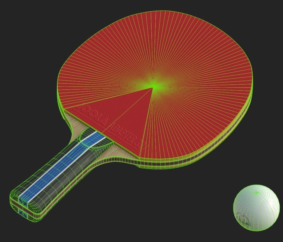3D model Ping Pong Paddle and Ball VR / AR / low-poly | CGTrader