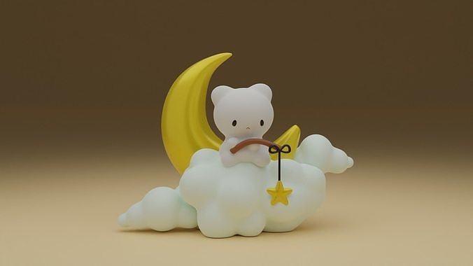 cat and clouds 3D model 3D printable | CGTrader