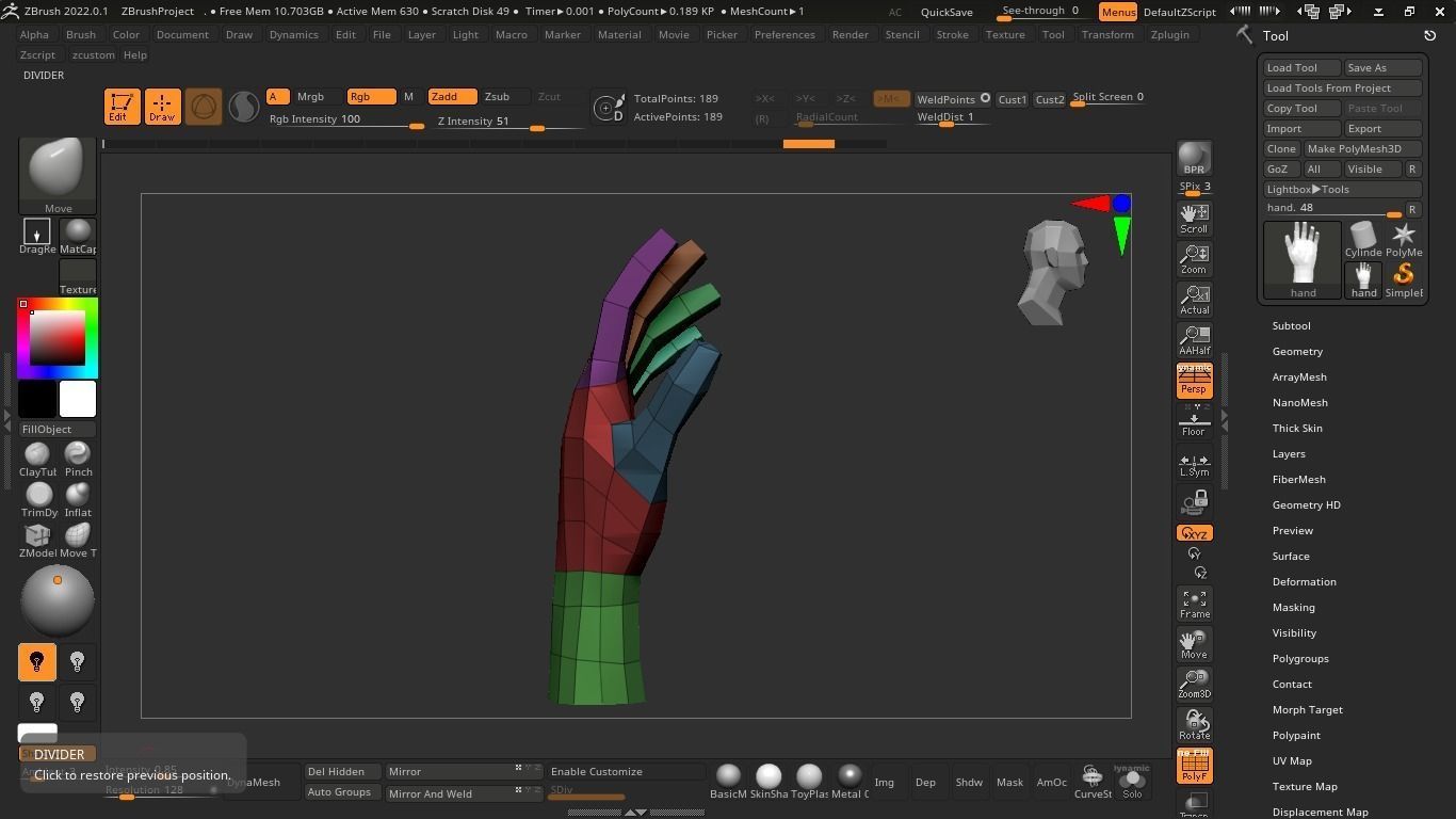 hand base mesh free with polygroup free 3D model | CGTrader