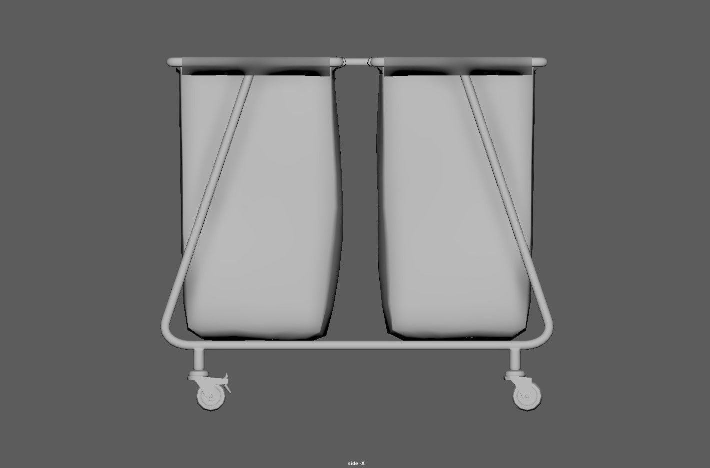 3D model Stainless steel hotel medical hospital waste trolley VR / AR ...
