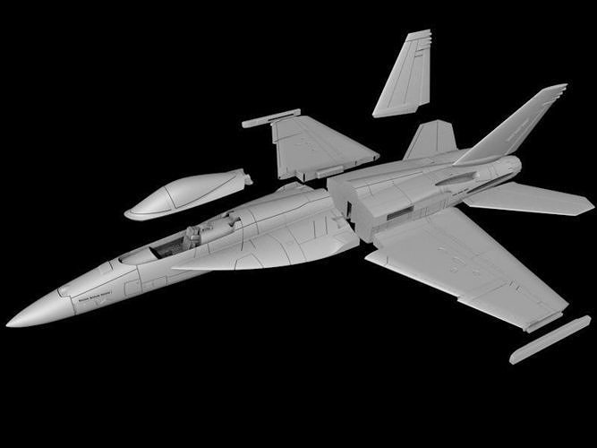 F-18 HORNET SCALE 1-72 PRINTABLE STL FILES 3D model 3D printable | CGTrader