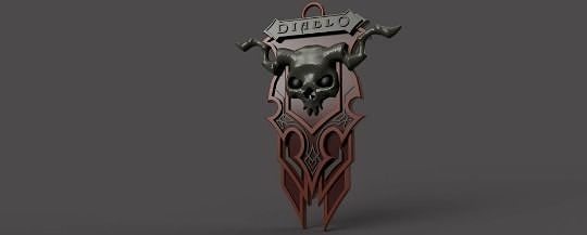 Diablo banner crest 3d printing stl free 3D model 3D printable | CGTrader