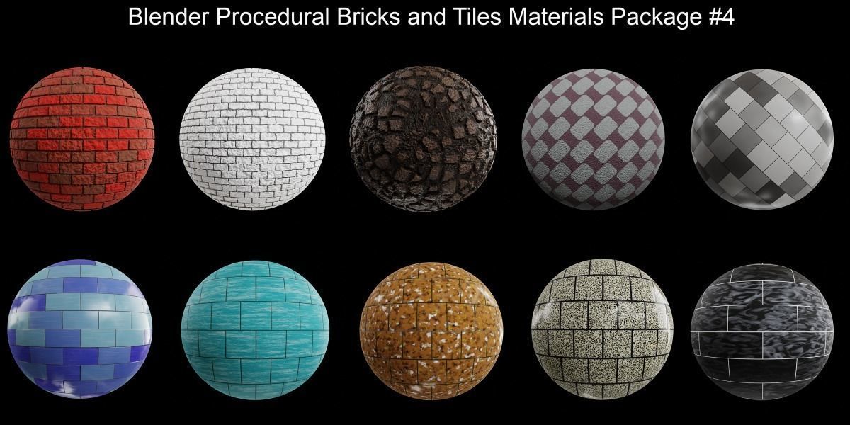 Blender Procedural Bricks and Tiles Materials Package Texture | CGTrader