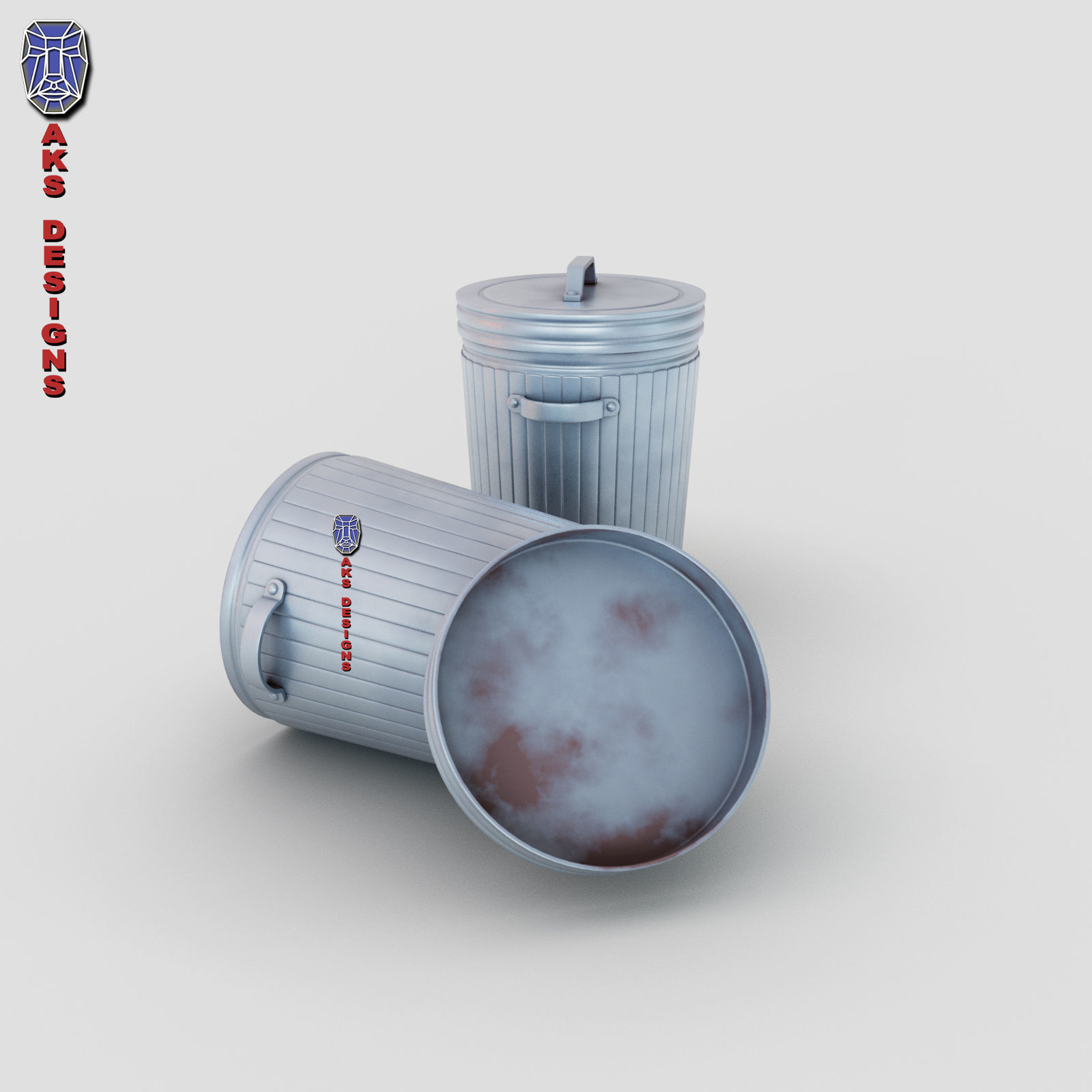 Cartoon dustbin v1 3D model | CGTrader
