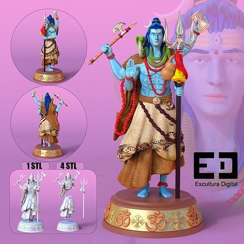 Lord Shiva 3D model 3D printable | CGTrader