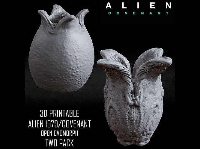3D PRINTABLE OPEN ALIEN EGG 1979 COVENANT FLAT BOTTOM TWO PACK 3D model 3D printable | CGTrader
