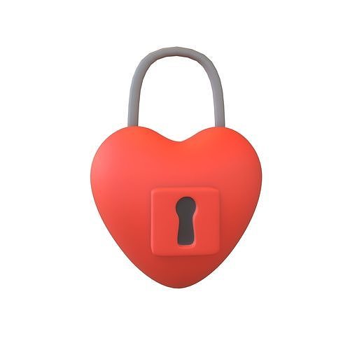 3D model Heart Lock v1 001 VR / AR / low-poly | CGTrader