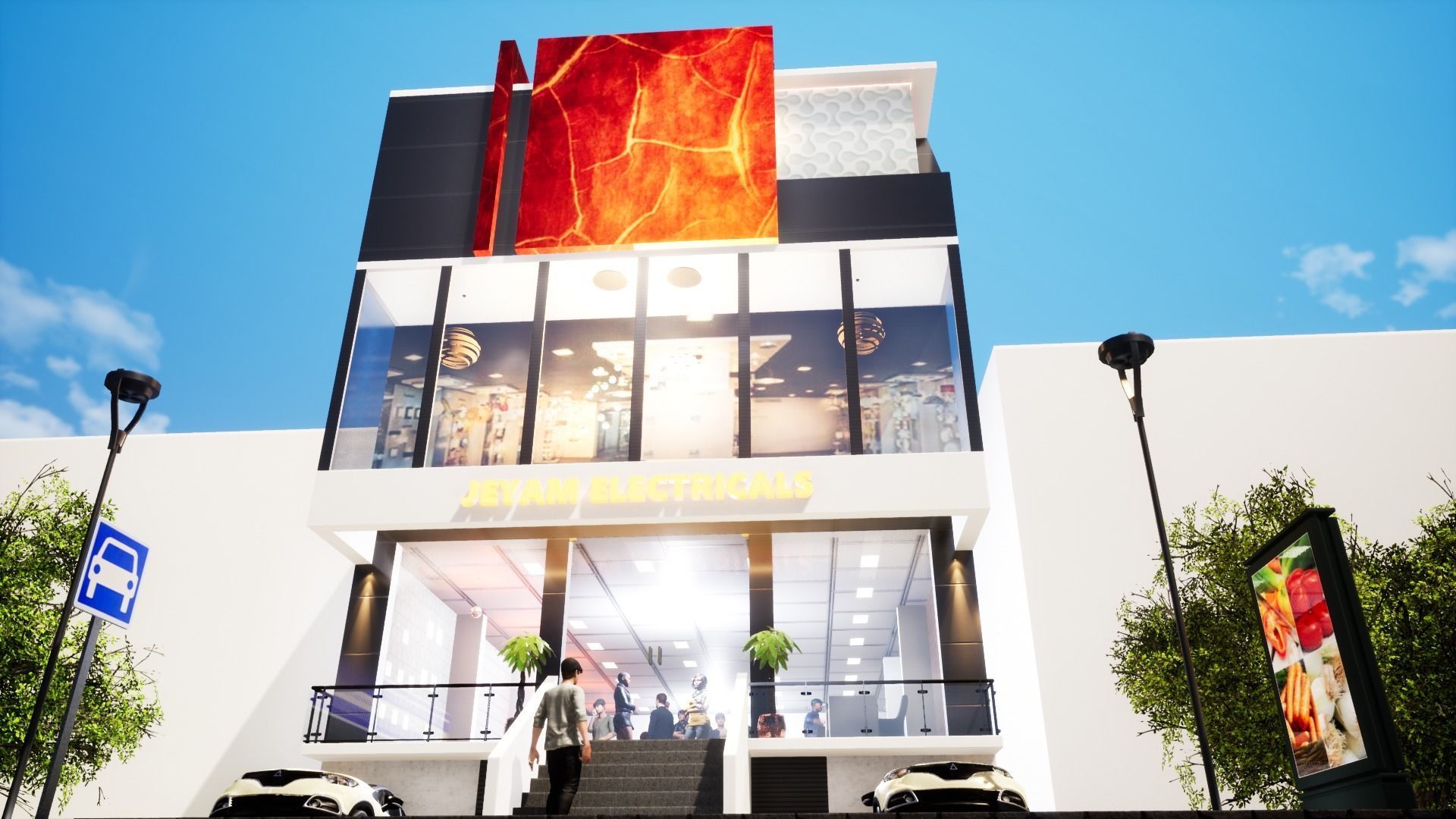 Shop exterior 3D model animated | CGTrader