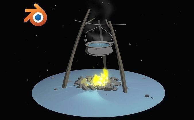 3D model Stylized Campfire VR / AR / low-poly | CGTrader