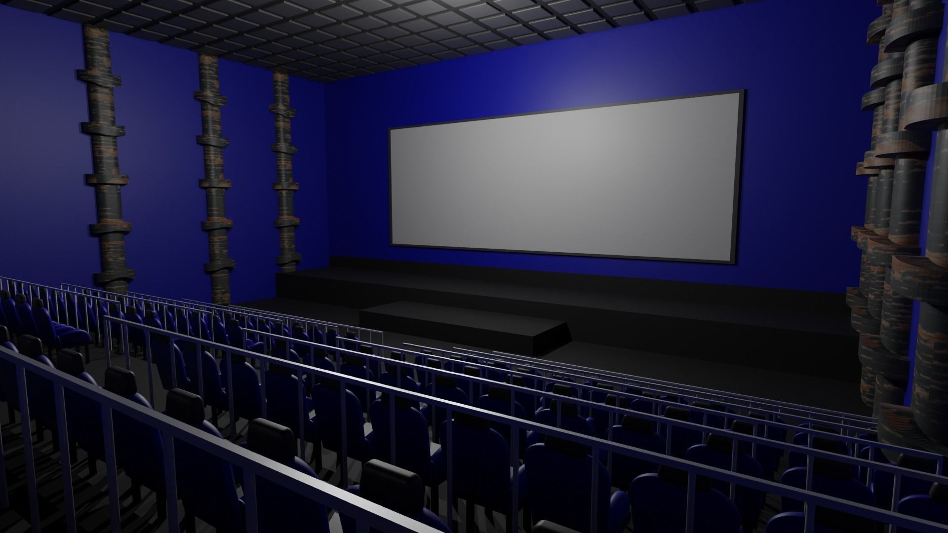 3D model Movie Theater interior VR / AR / low-poly | CGTrader