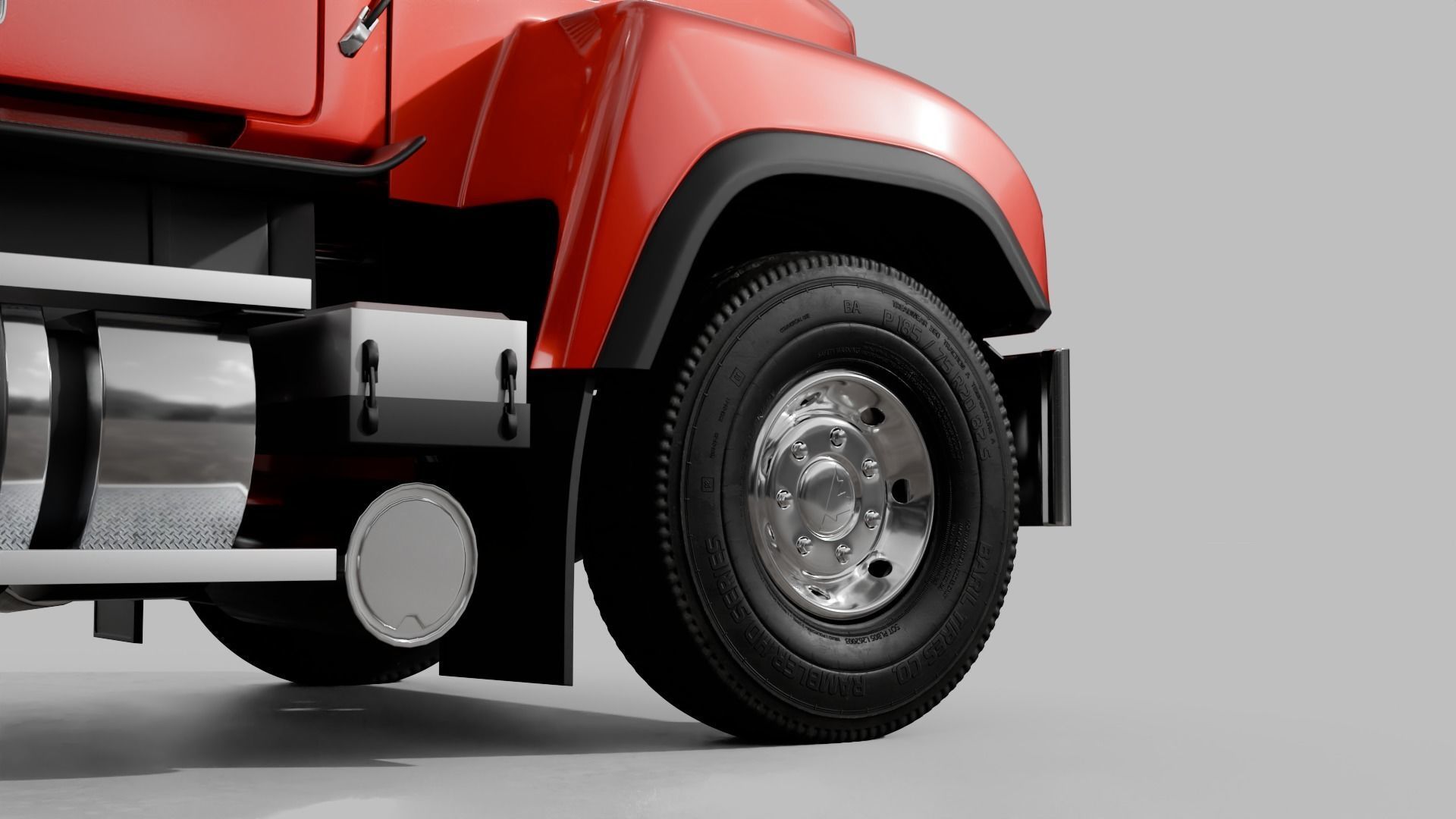 Generic American Truck With Closed Trailer 3D model | CGTrader