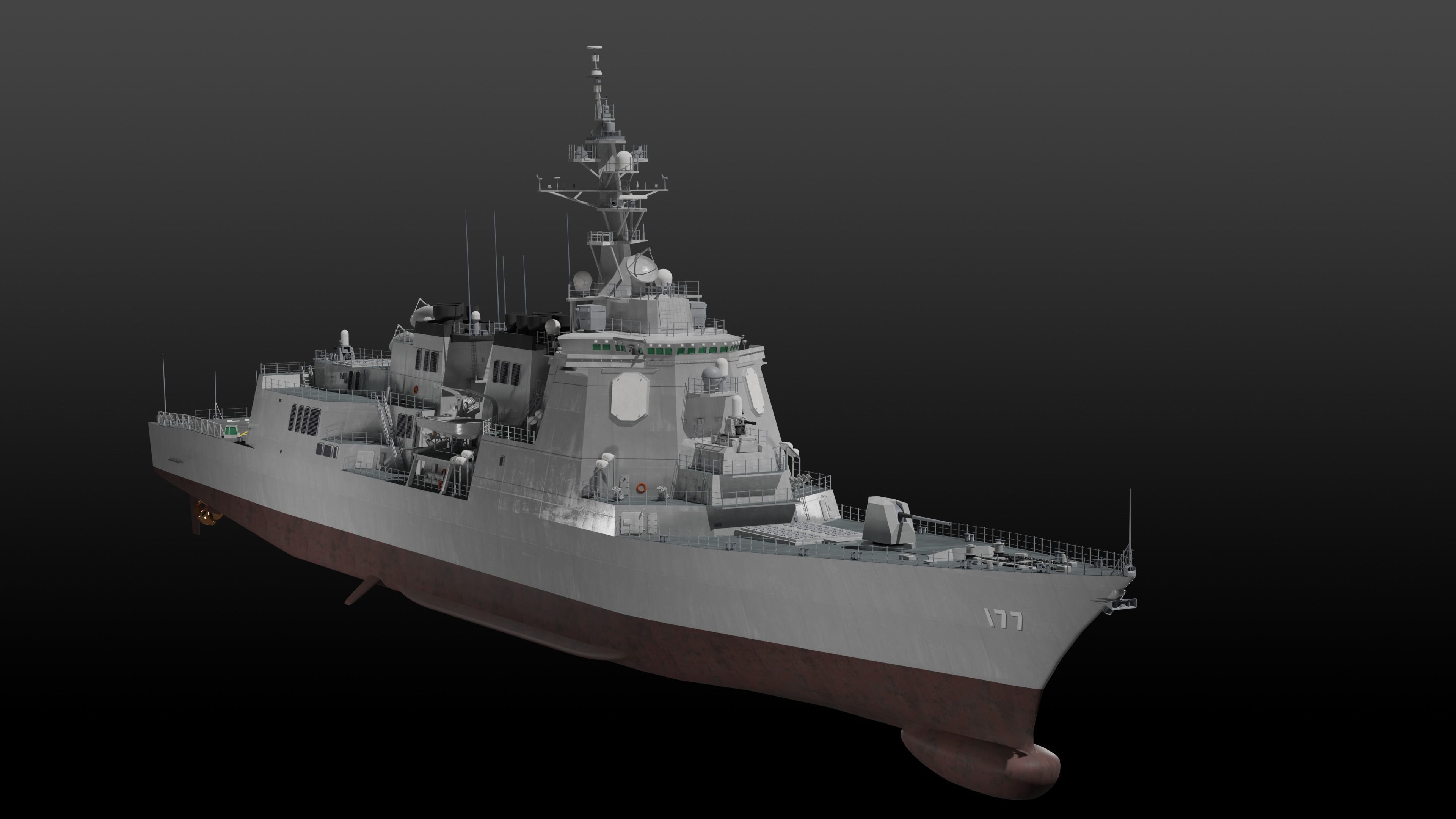 JMSDF Atago class guild missile destroyer 3D model | CGTrader