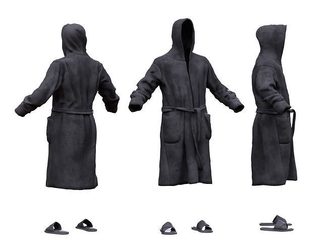 3D model Male Bathrobe Outfit VR / AR / low-poly | CGTrader